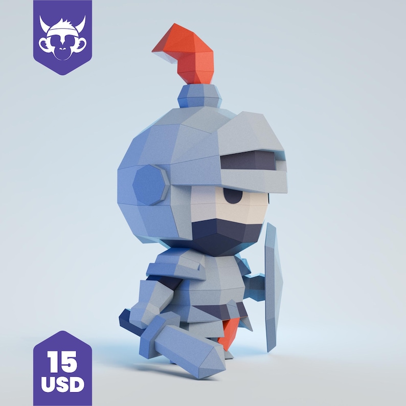 Tiny Knight RODVAL Papercraft Templates, Pedf, Dxf and SVG - Etsy