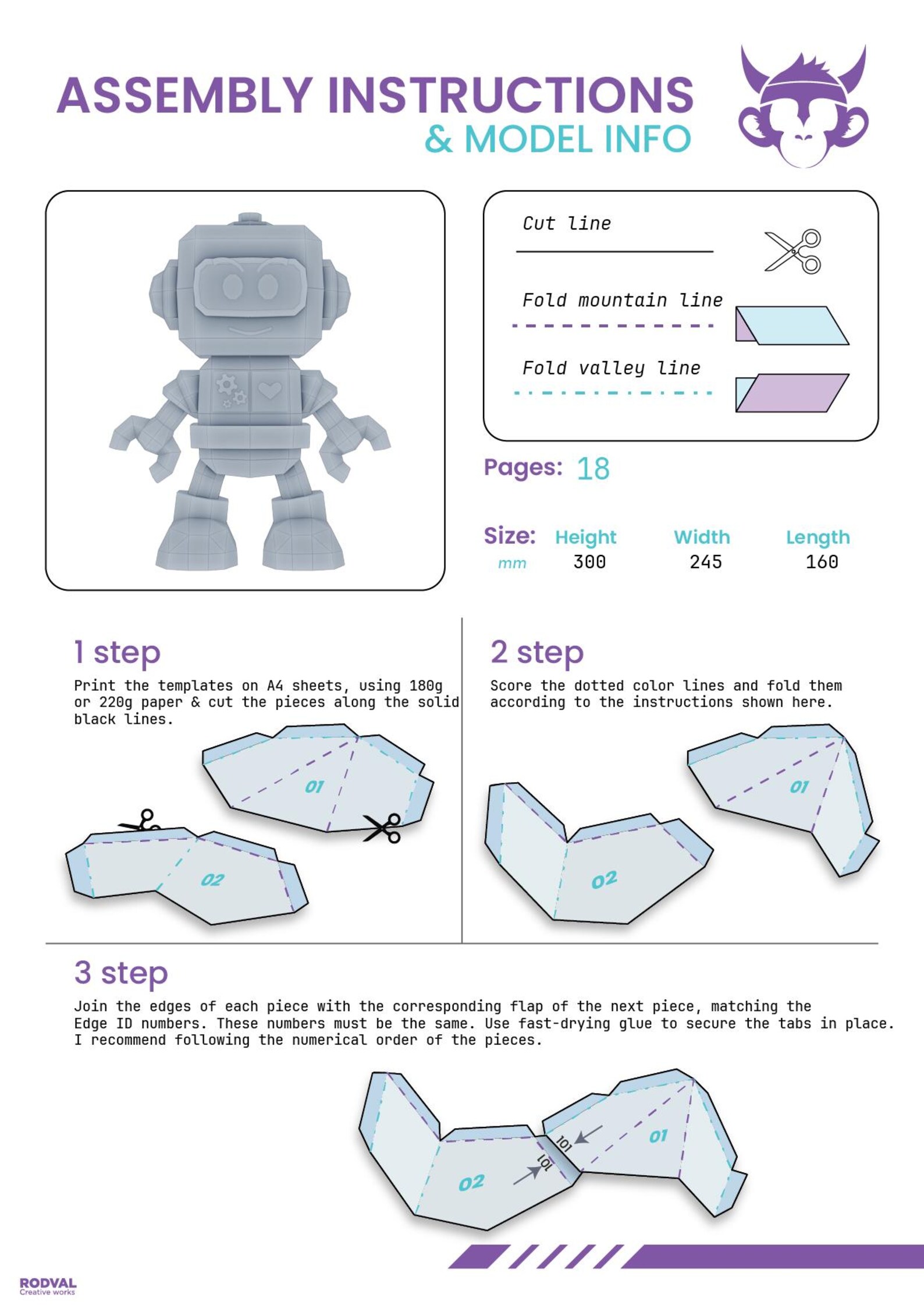 Robot VR1 RODVAL Papercraft Templates, Pedf, Dxf and SVG - Etsy