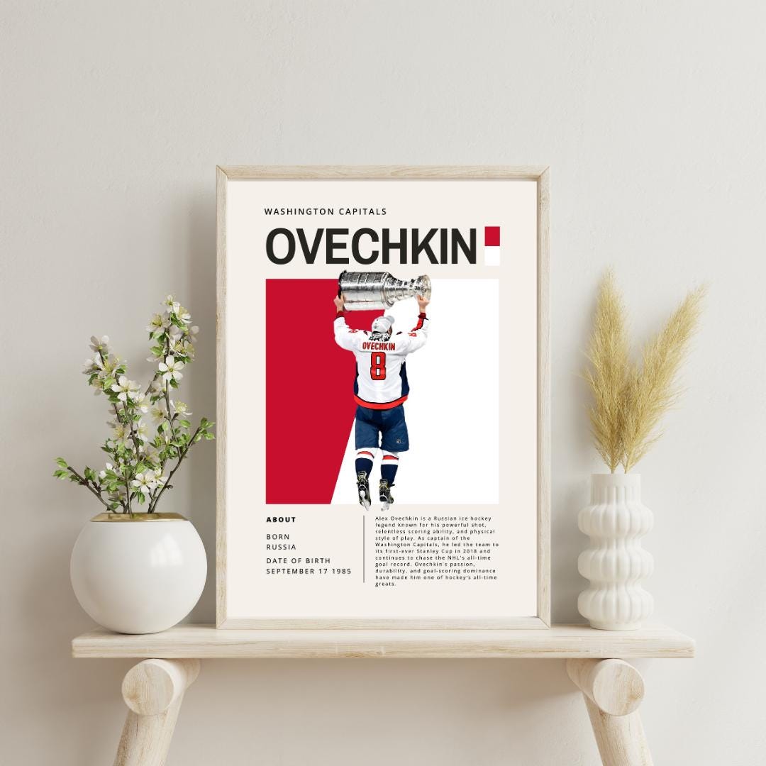 Alex Ovechkin Digital Poster – Capitals Hockey Wall Art, Stanley Cup ...