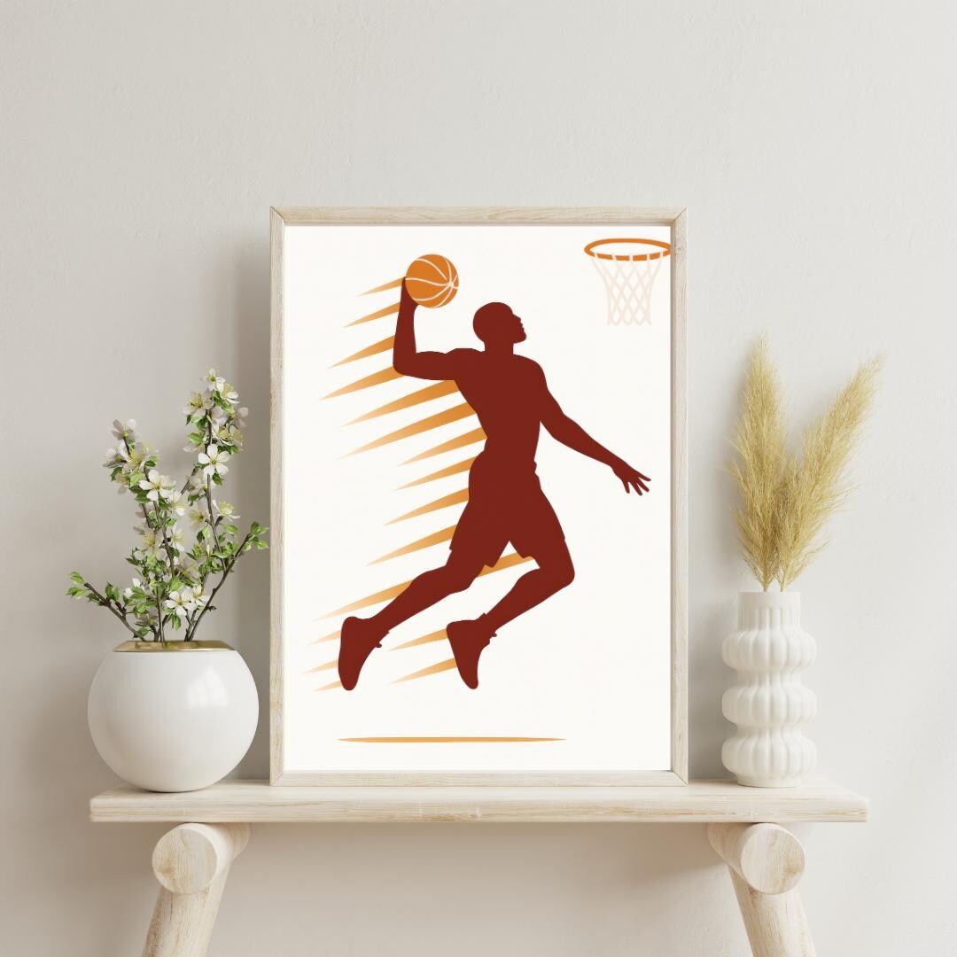 Michael Jordan Motion Blur Print – Iconic Dunk Silhouette Poster | JPEG ...