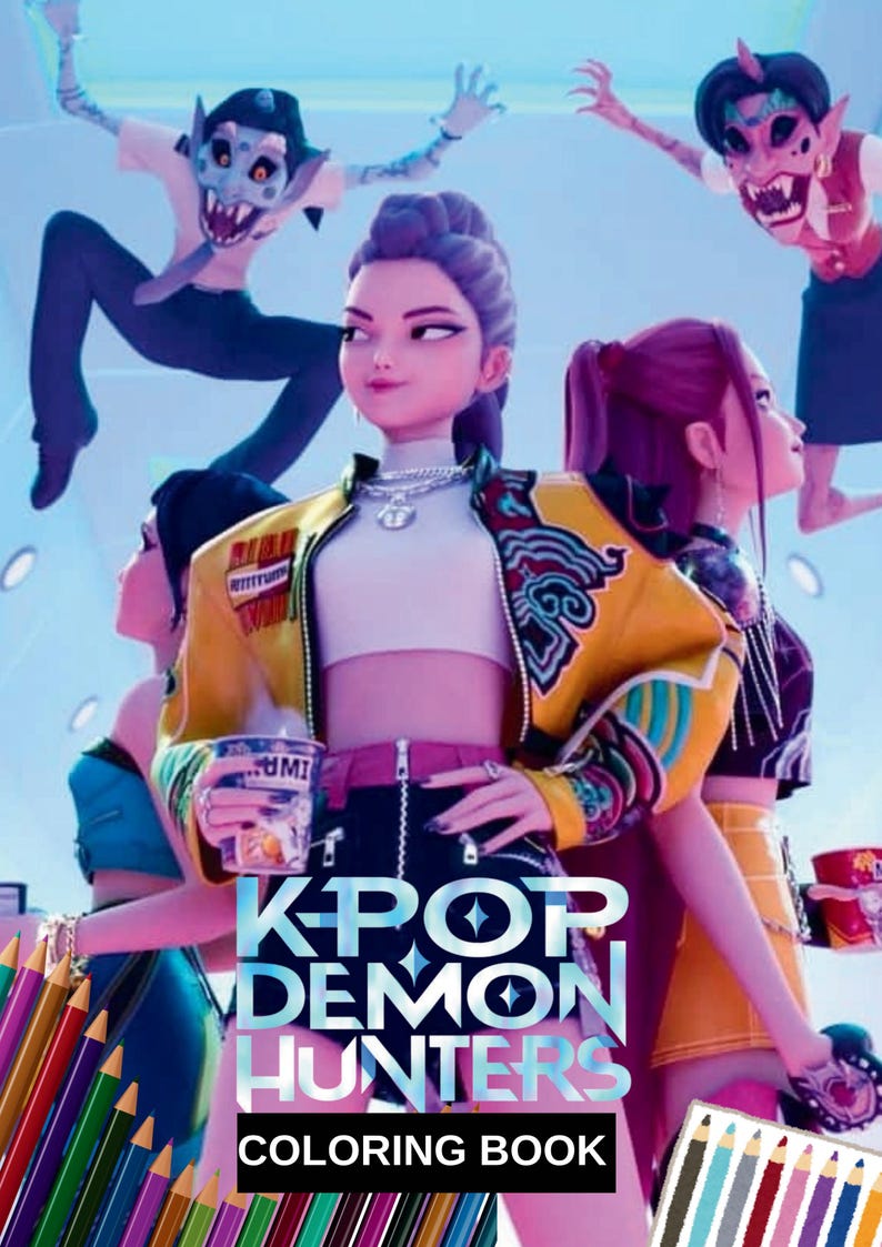 Digital-k-pop Demon Hunters Coloring Book-v25 - Etsy