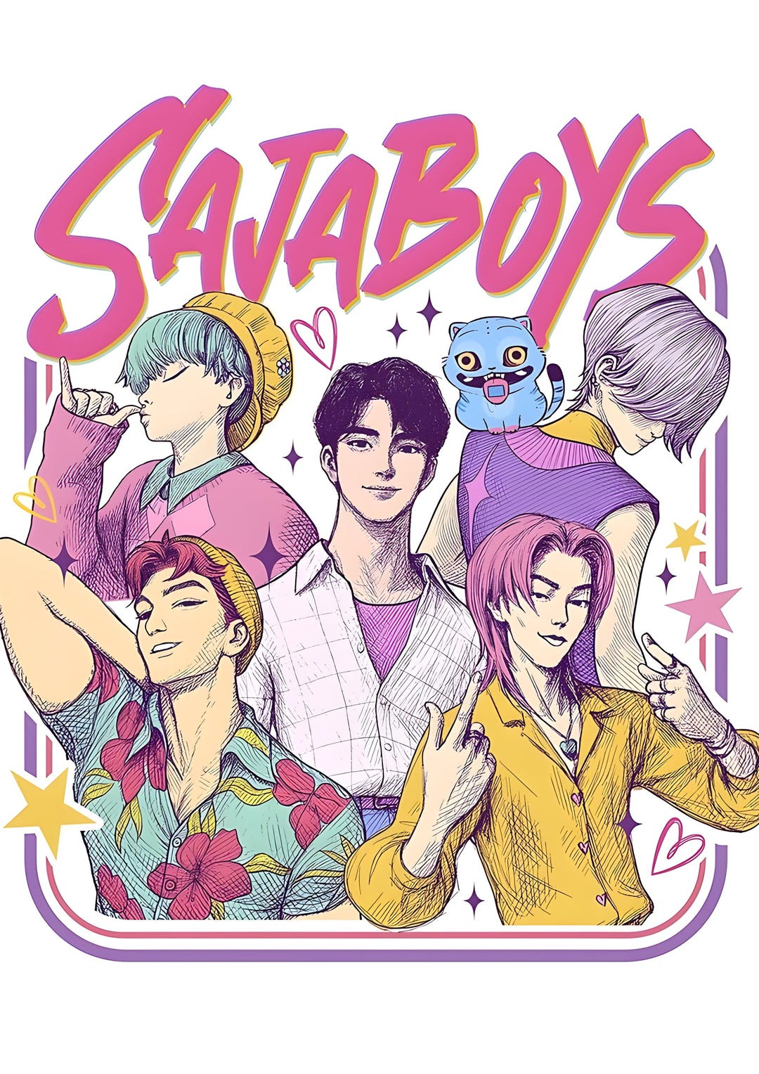 Digital-k-pop Demon Hunters SAJA-BOYS Coloring Book-v27 - Etsy