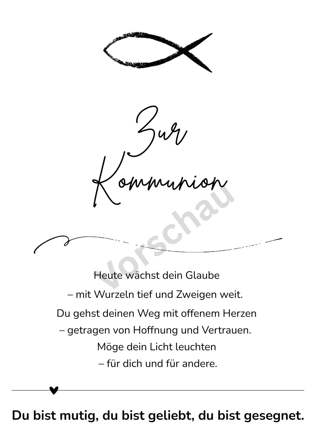 Communion Poster With Fish – Printable Gift for Confirmation – Lovely ...