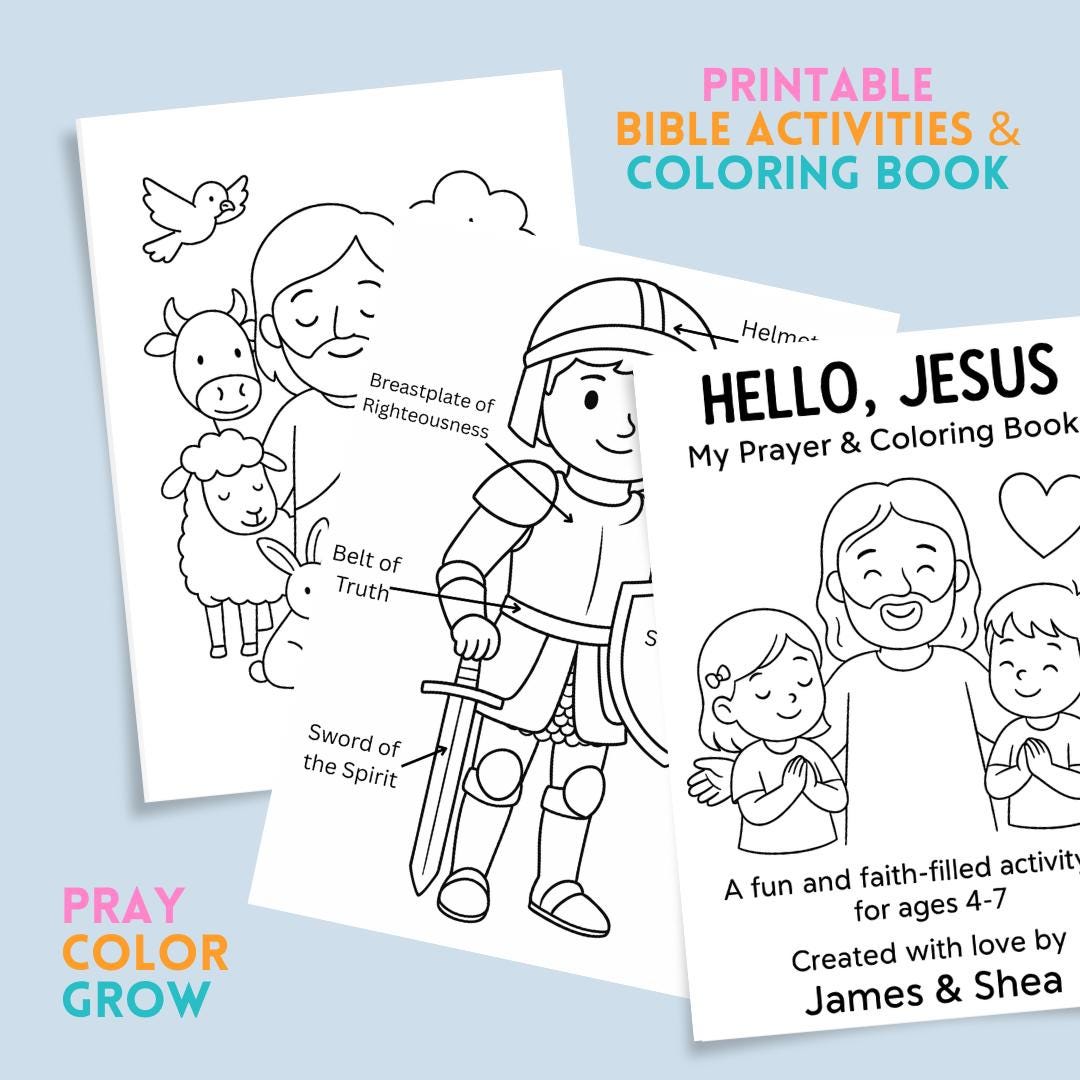 Christian Kids Coloring Book: Hello Jesus Prayer Journal (digital ...