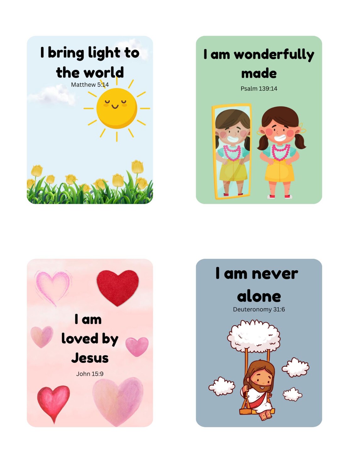 Printable Christian Affirmation Cards for Kids – Homeschool Faith ...