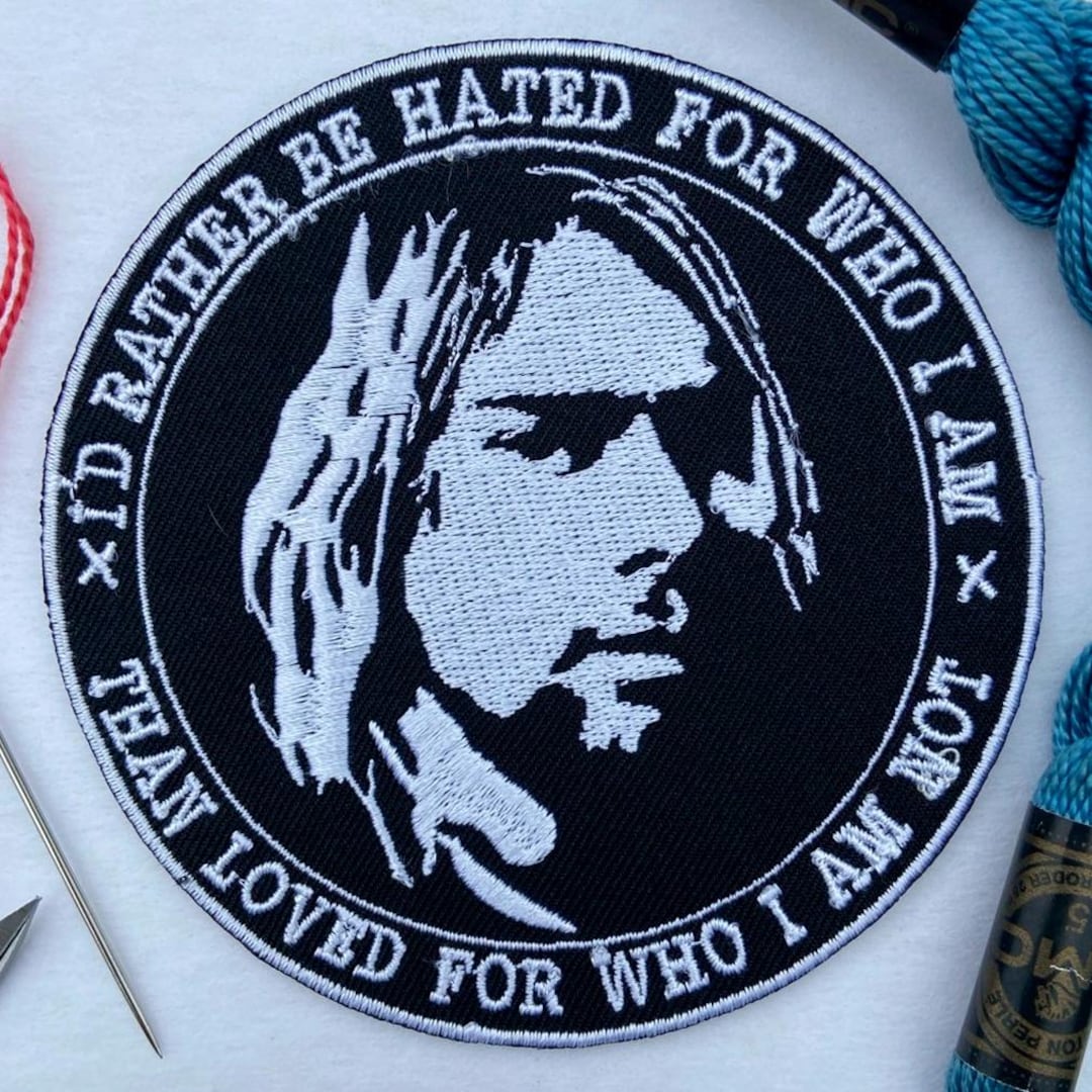 Rock Band Patches (2-pack) Kurt Cobain Quote Nirvana Grunge Embroidered Patch Iron-on Applique ...