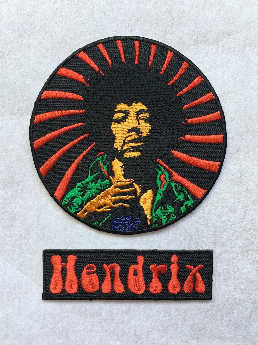 Rock Band Patches (2-pack) Jimi Hendrix Inspired Embroidered Iron-on ...