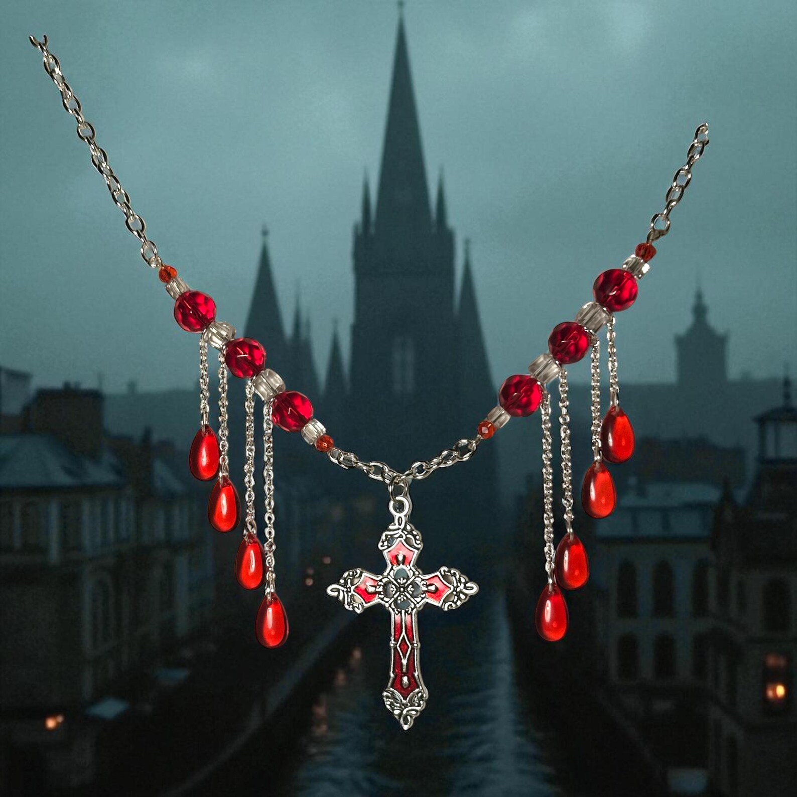 Gothic Necklace "the Blood Sacrament" - 22" - Etsy