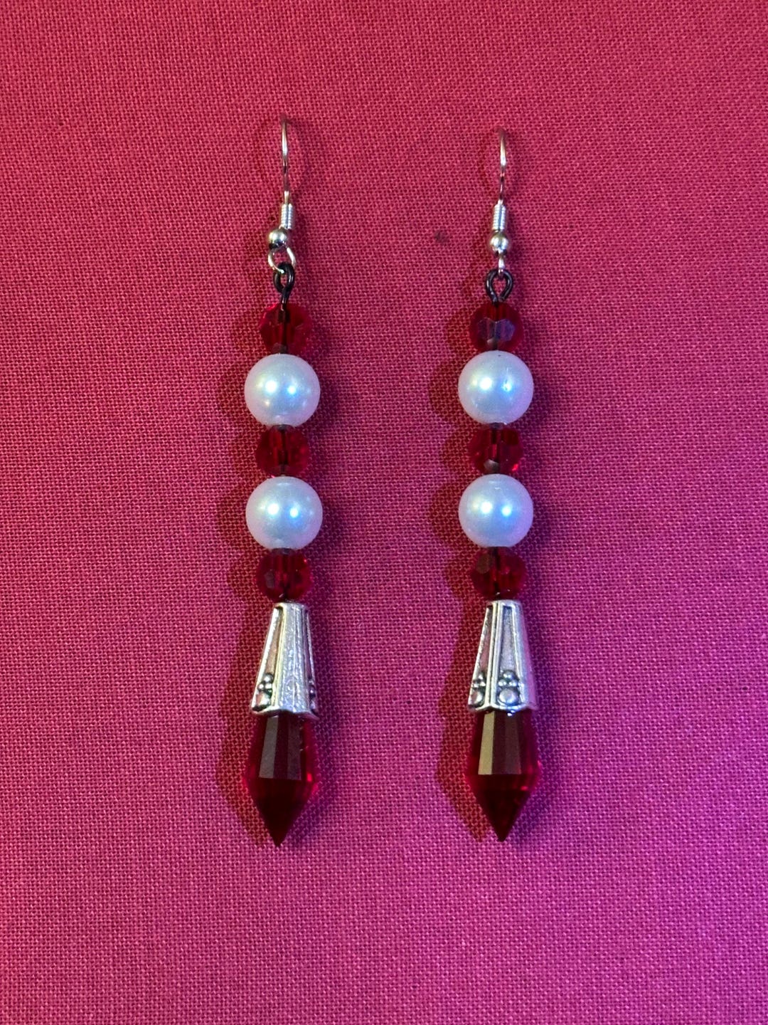 Gothic Earrings - "blood and Pearls" - Etsy