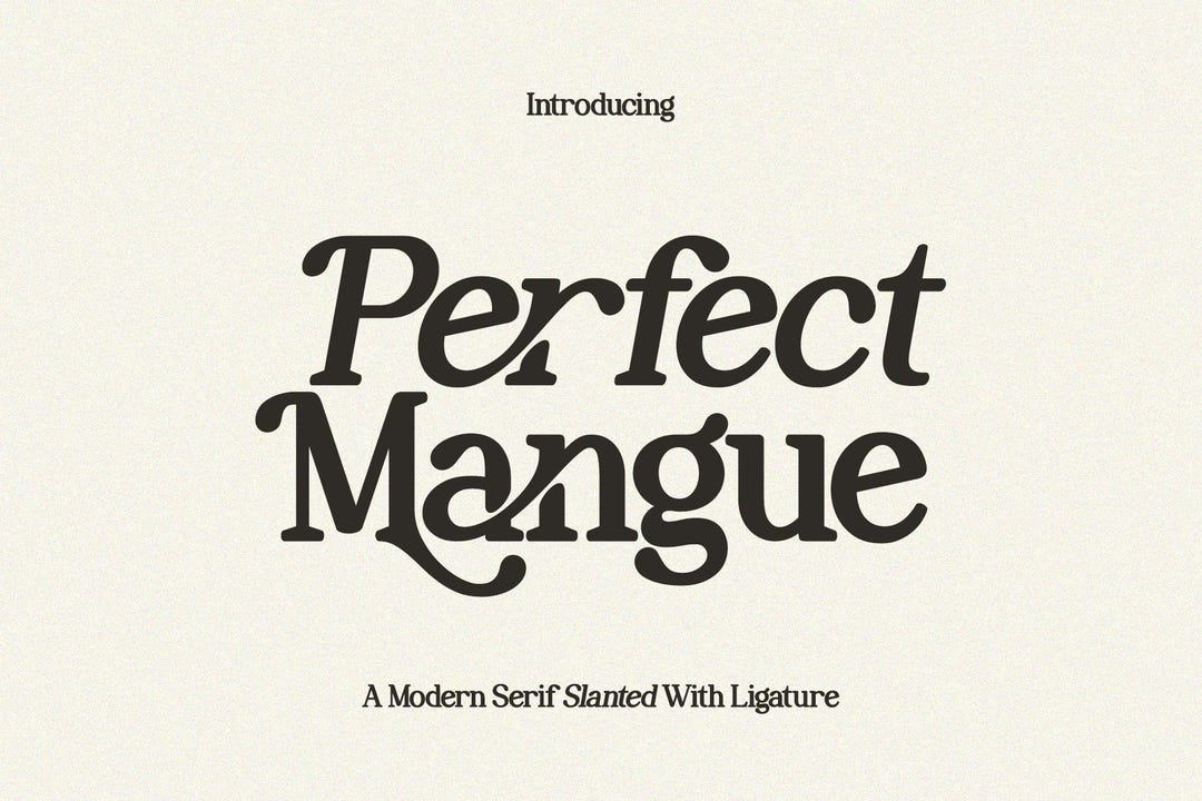 Elegant Slanted Serif Font: Modern Ligature Typography - Etsy