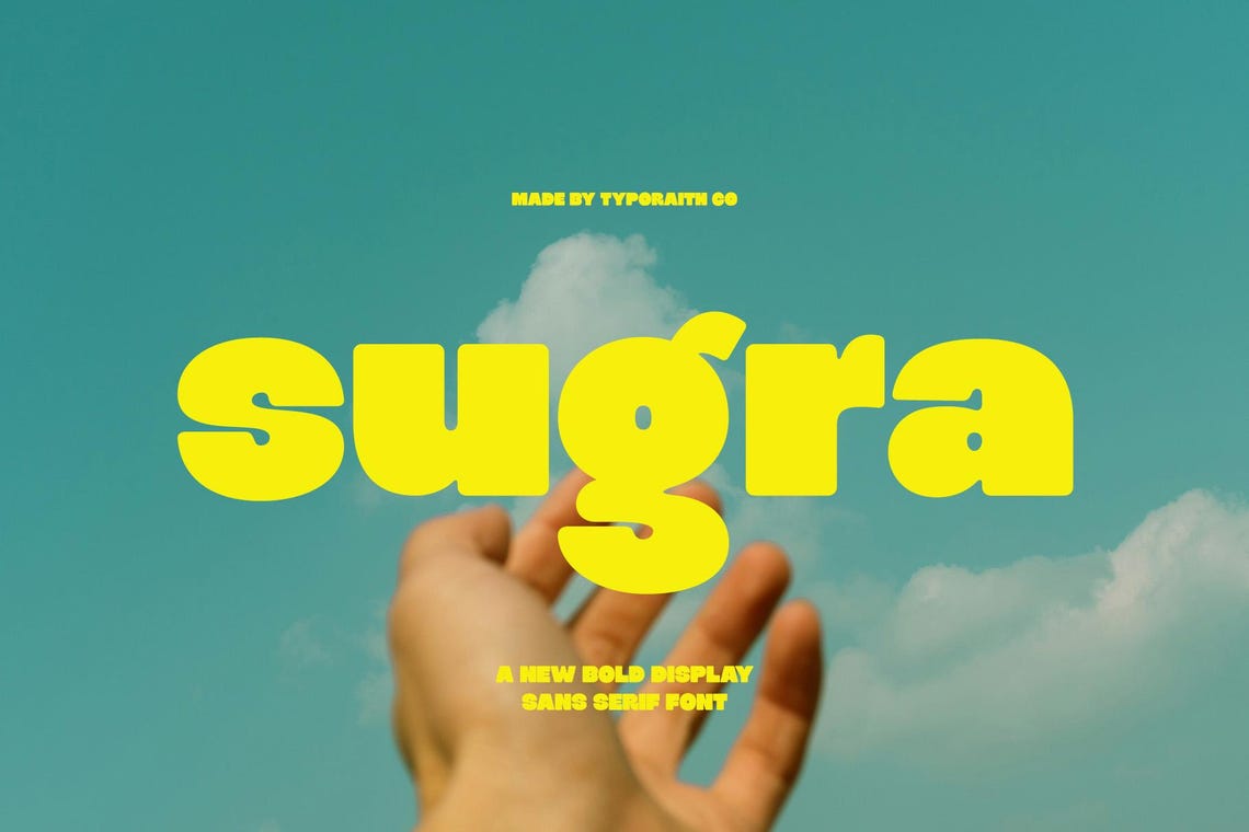 Sugra Bold Sans Serif Font: Chunky Font for Branding - Etsy