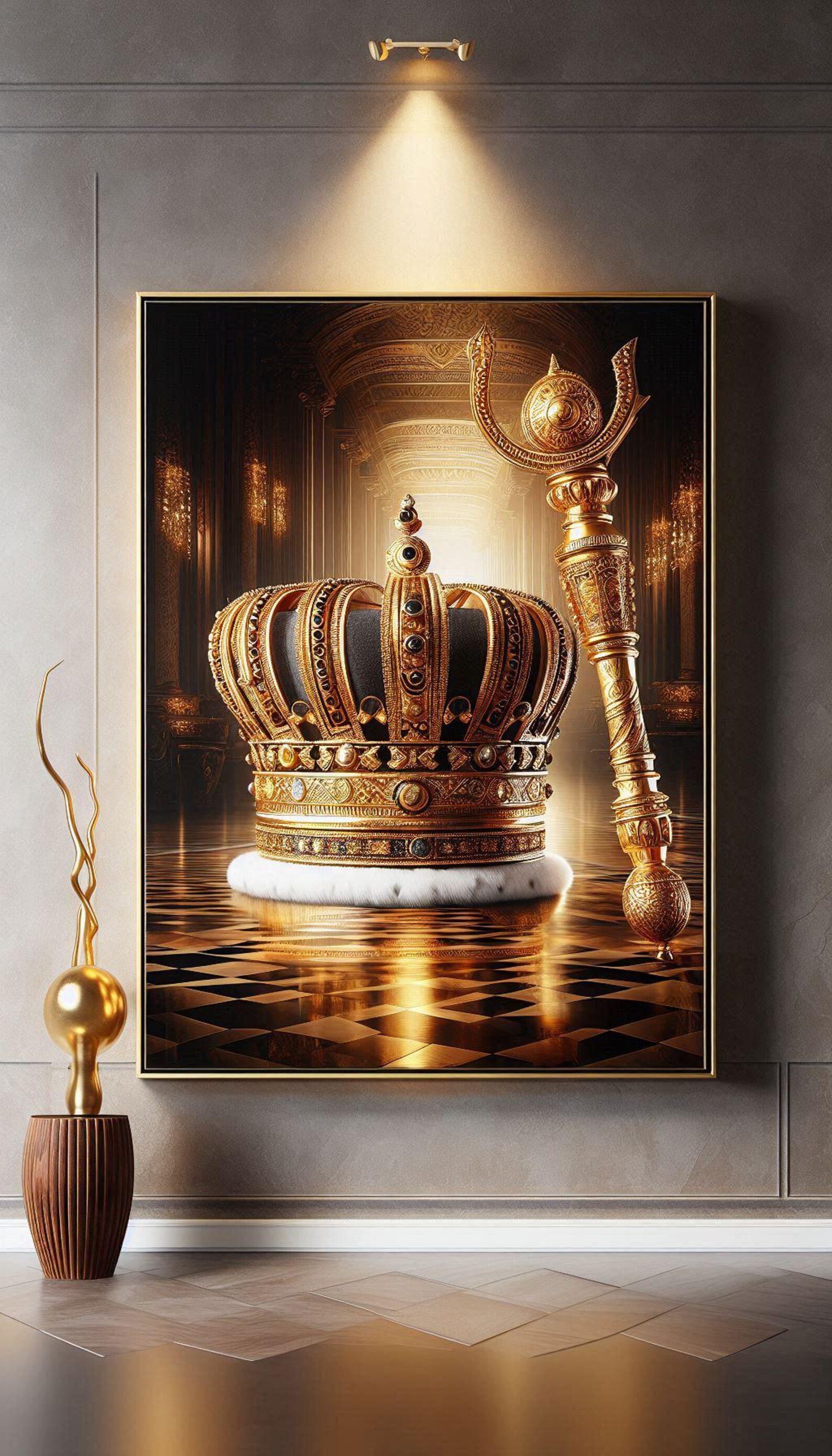 Regal Crown Wall Art Bundle: Baroque Style Gold Print (digital Download ...