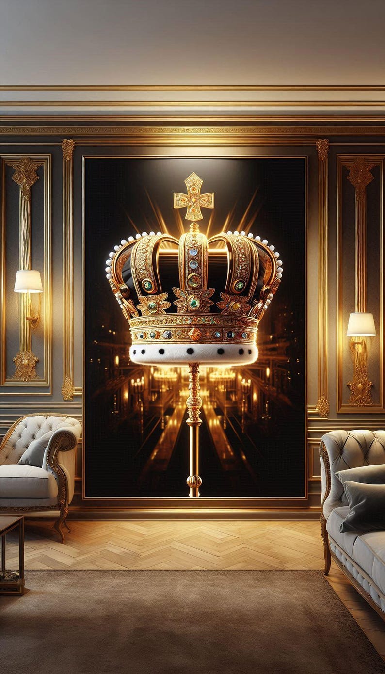 Regal Crown Wall Art Bundle: Baroque Style Gold Print (digital Download ...