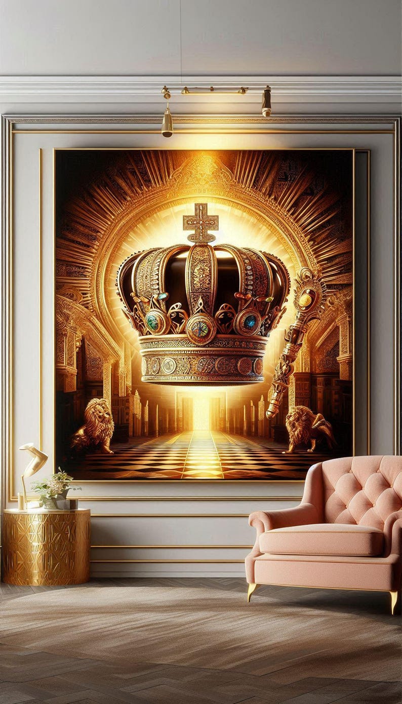 Regal Crown Wall Art Bundle: Baroque Style Gold Print (digital Download ...