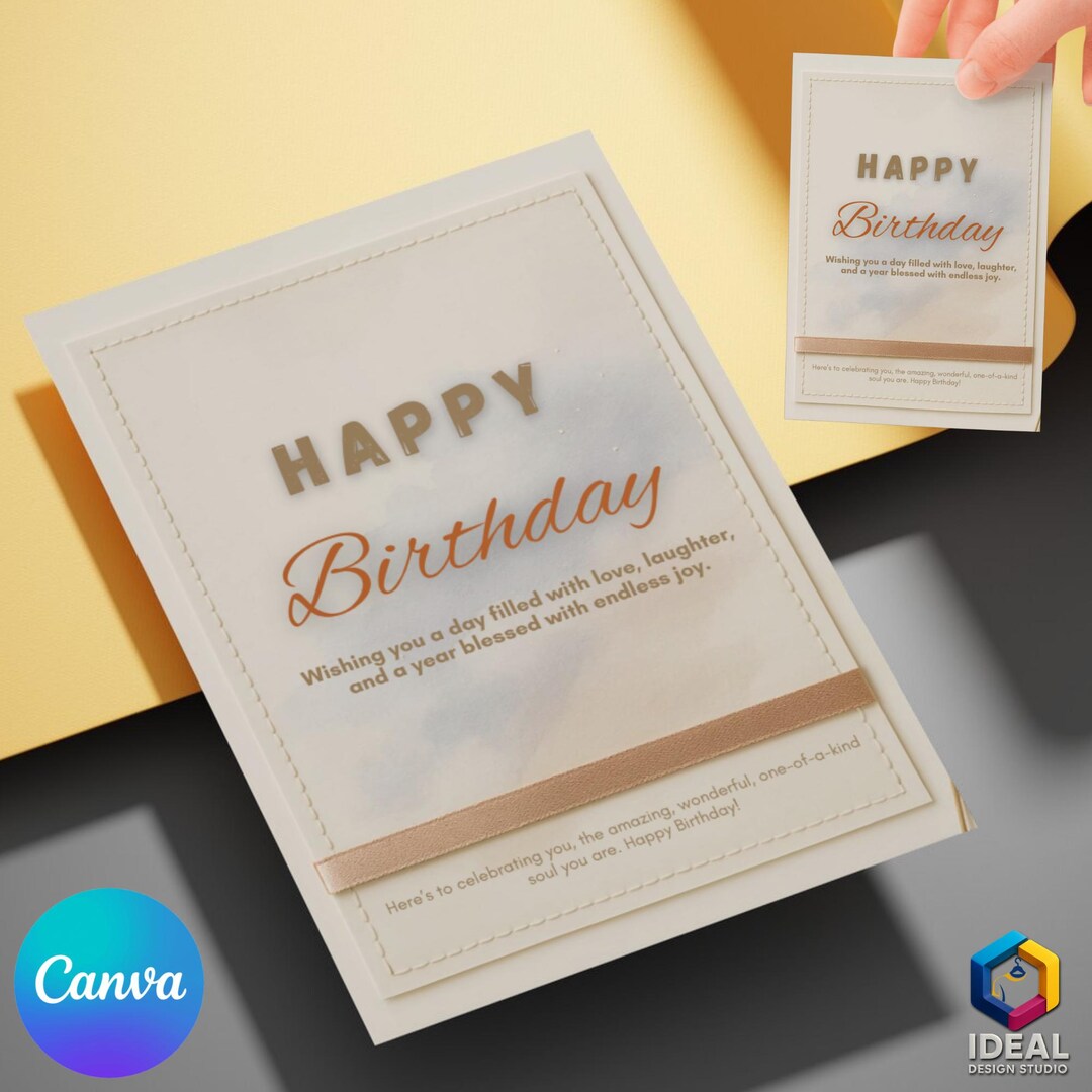 Editable Birthday Card: Printable DIY Greeting Card (PDF, PNG Download ...