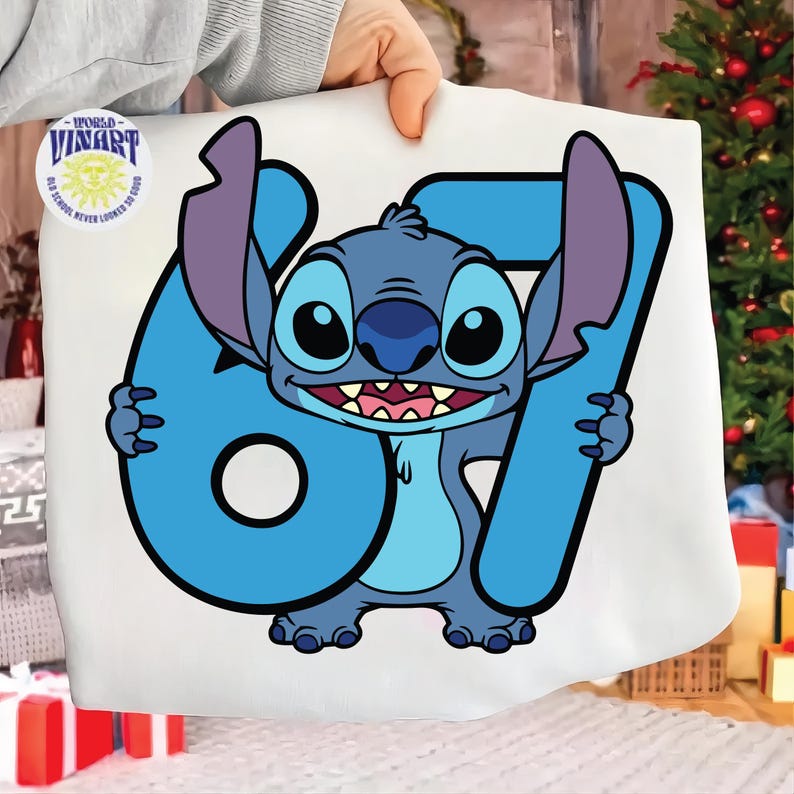 Stitch Six Seven Meme 6 7 PNG | Sublimation Print File Transparent ...