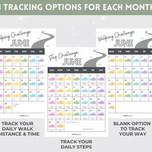 Summertime Step Tracker & Walking Challenge | Printable Fitness Tracker ...