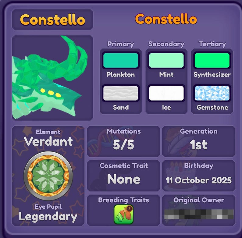 Constello Variant | Dragon Adventures Roblox - Etsy