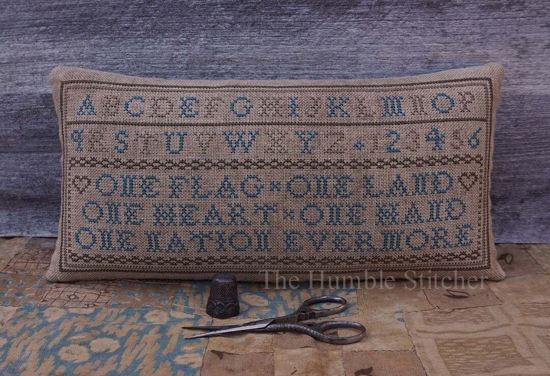 One Nation Evermore Primitive PAPER Cross Stitch Pattern by - Etsy