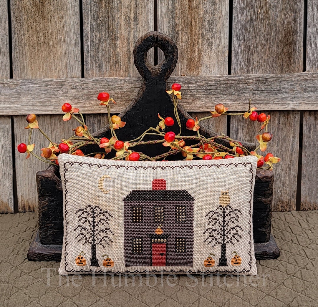 Halloween Homestead...primitive PDF Cross Stitch Pattern by - Etsy