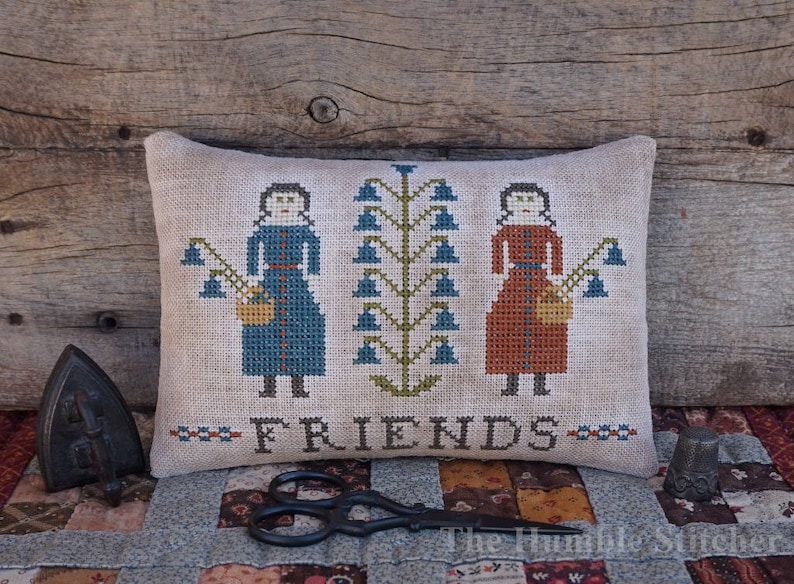 Friends...primitive PDF Cross Stitch Pattern by the Humble Stitcher - Etsy