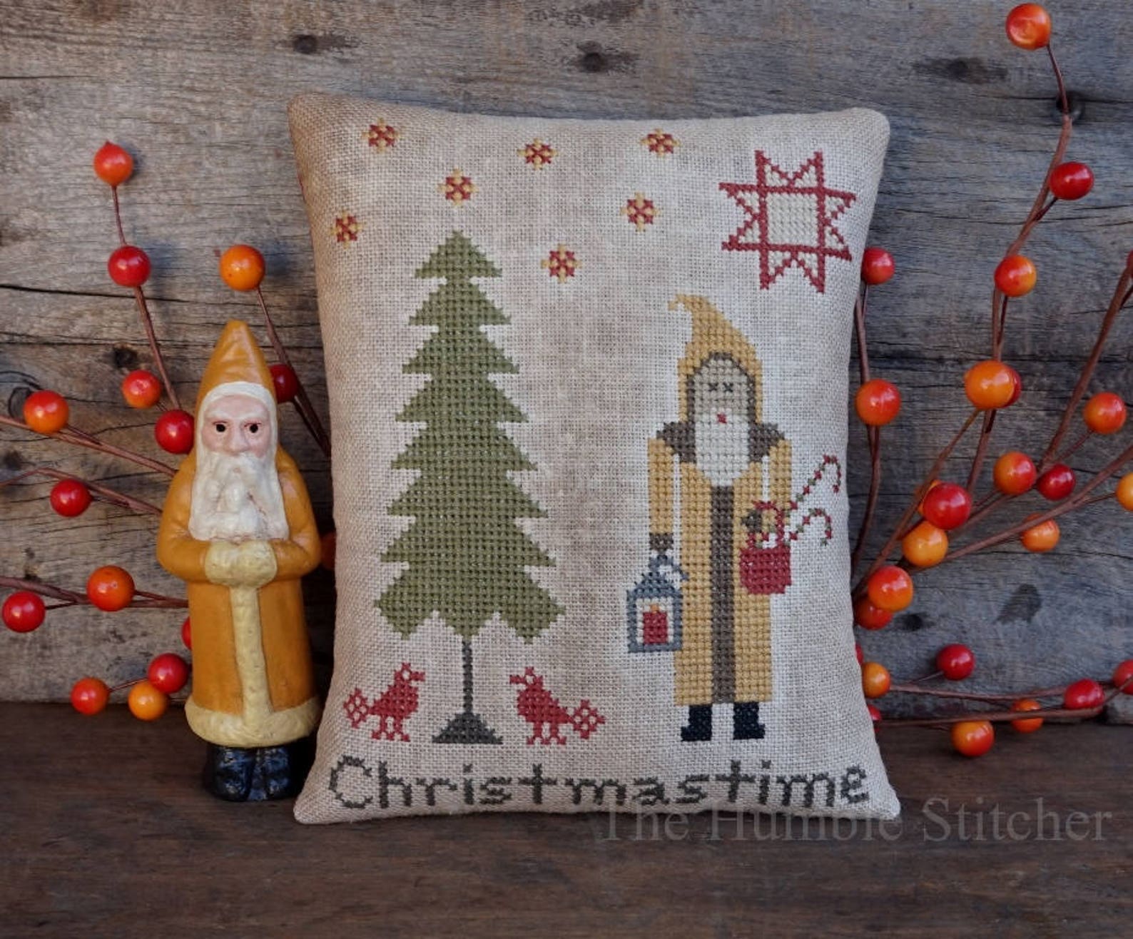 Christmastime...primitive PDF Cross Stitch Pattern by the - Etsy