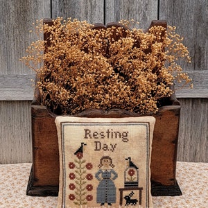 Days of the Week Prairie Pinkeeps...primitive Cross Stitch Pattern ...