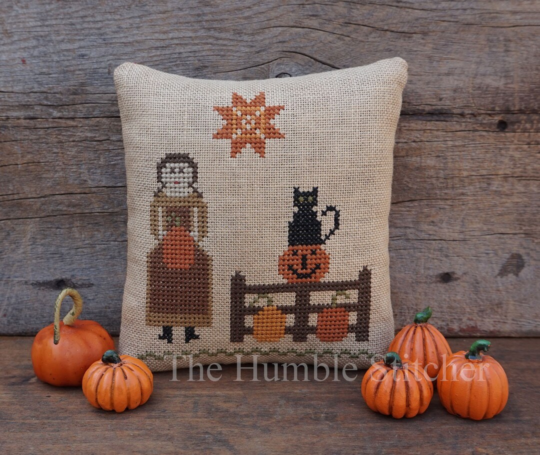 October Garden...primitive PDF Cross Stitch Pattern by the Humble ...