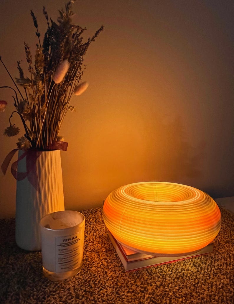 Donut Lamp – Handmade Minimalist Table Light, Ambient Light, Accent ...