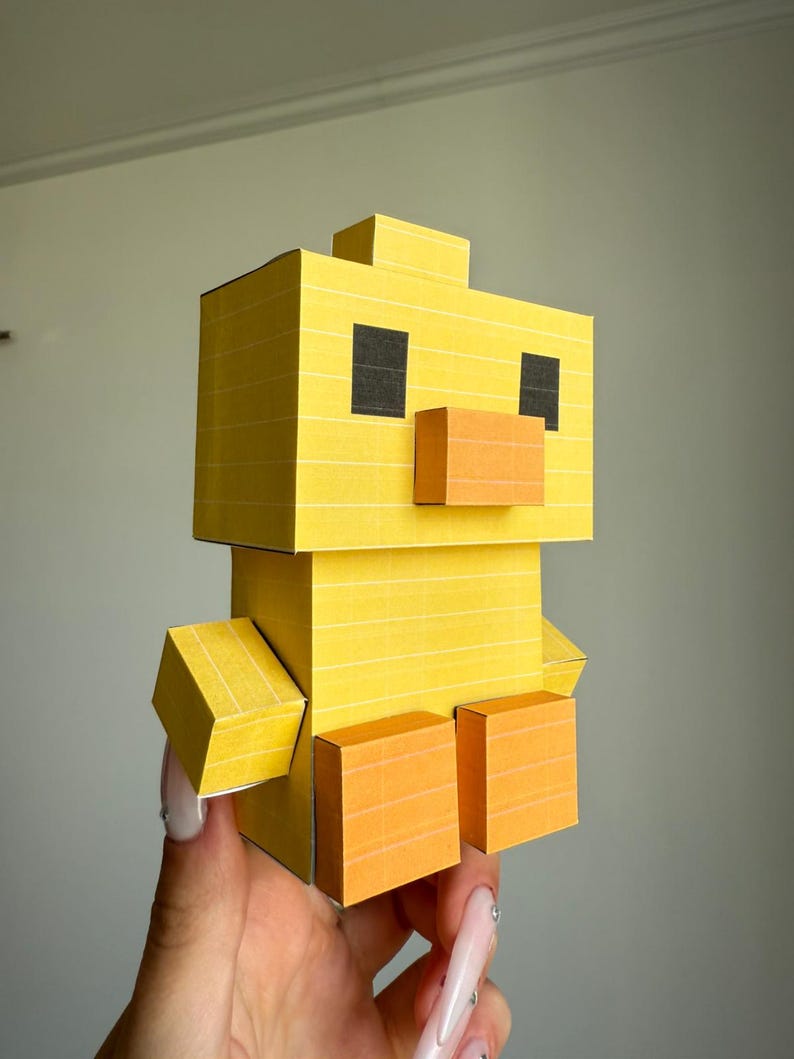 Duck Papercraft Template – DIY 3D Pixel Paper Animal PDF/SVG, Kids ...