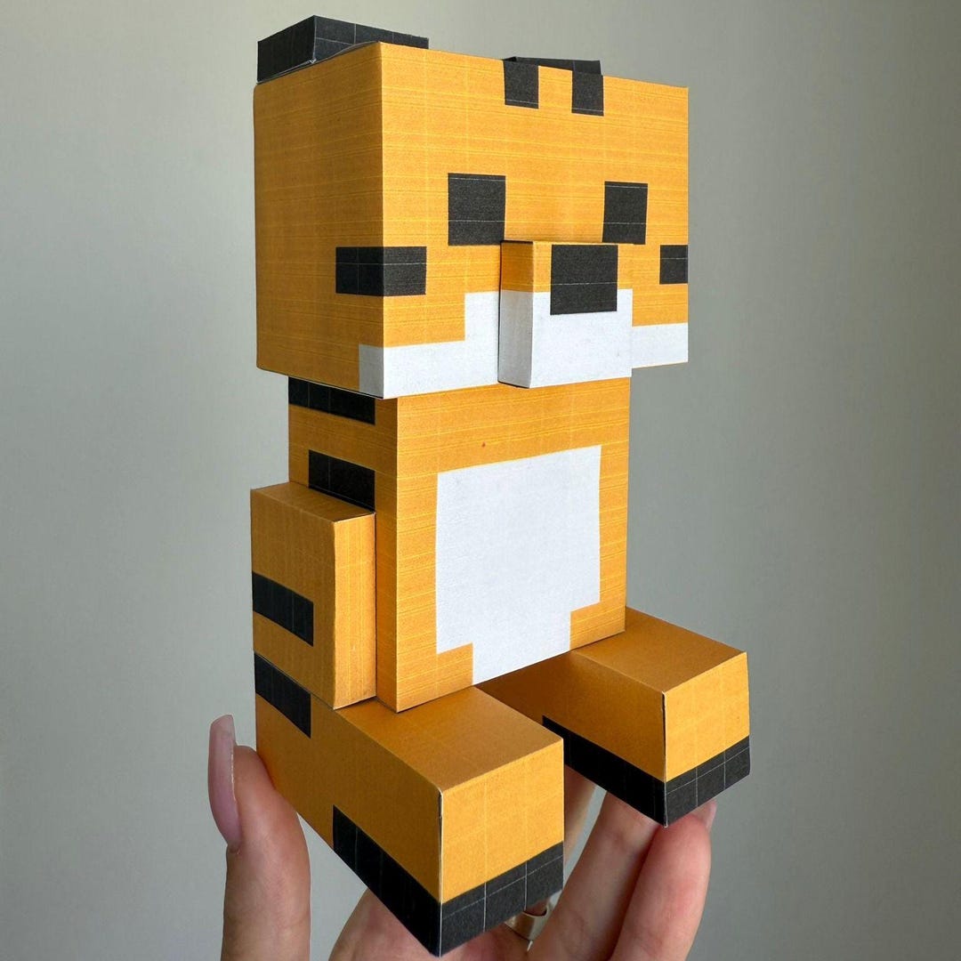 Tiger Papercraft Template – DIY 3D Pixel Animal Paper Model PDF/SVG ...