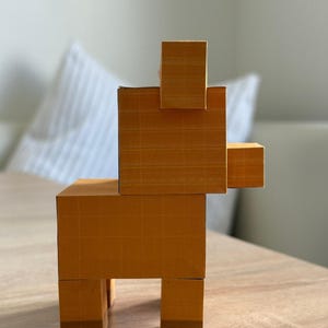 Dog Papercraft Template Color Yourself – DIY 3D Pixel Puppy Paper Model ...