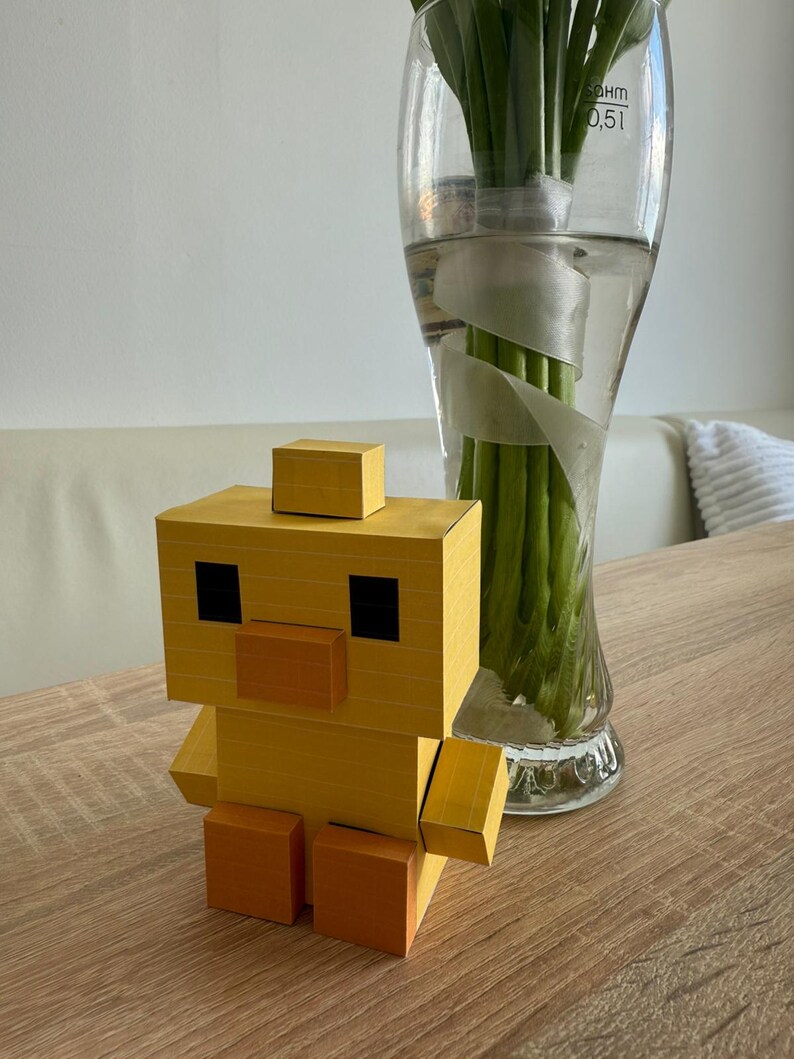 Duck Papercraft Template – DIY 3D Pixel Paper Animal PDF/SVG, Kids ...