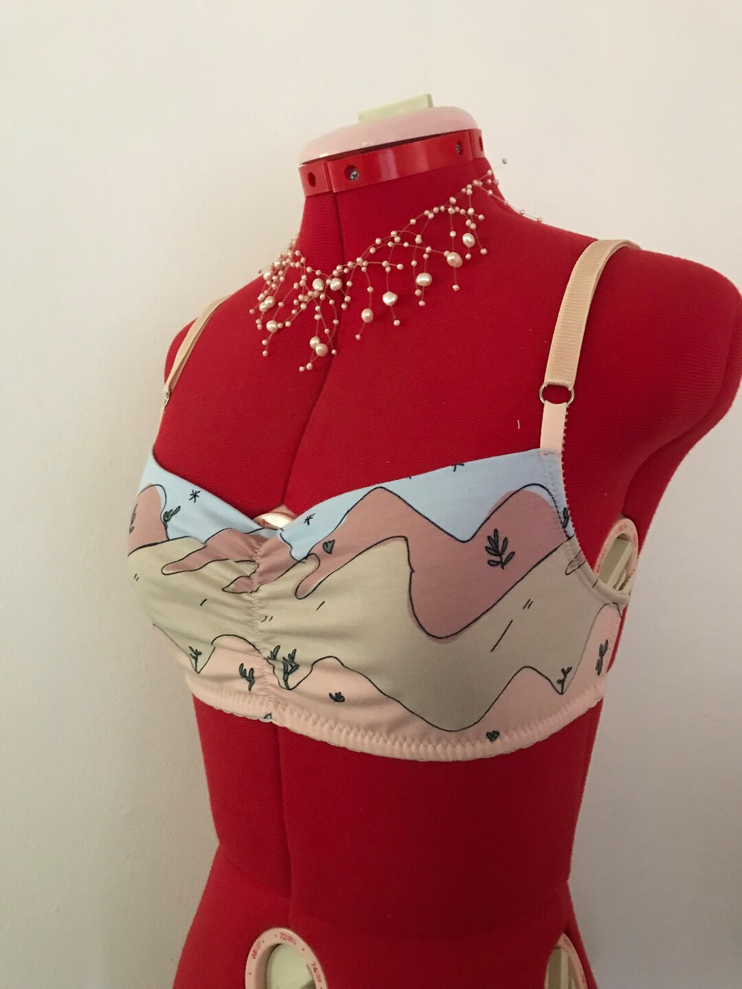 Organic Cotton Bandeau Bra With Open Back Detail Desert Eve - Etsy