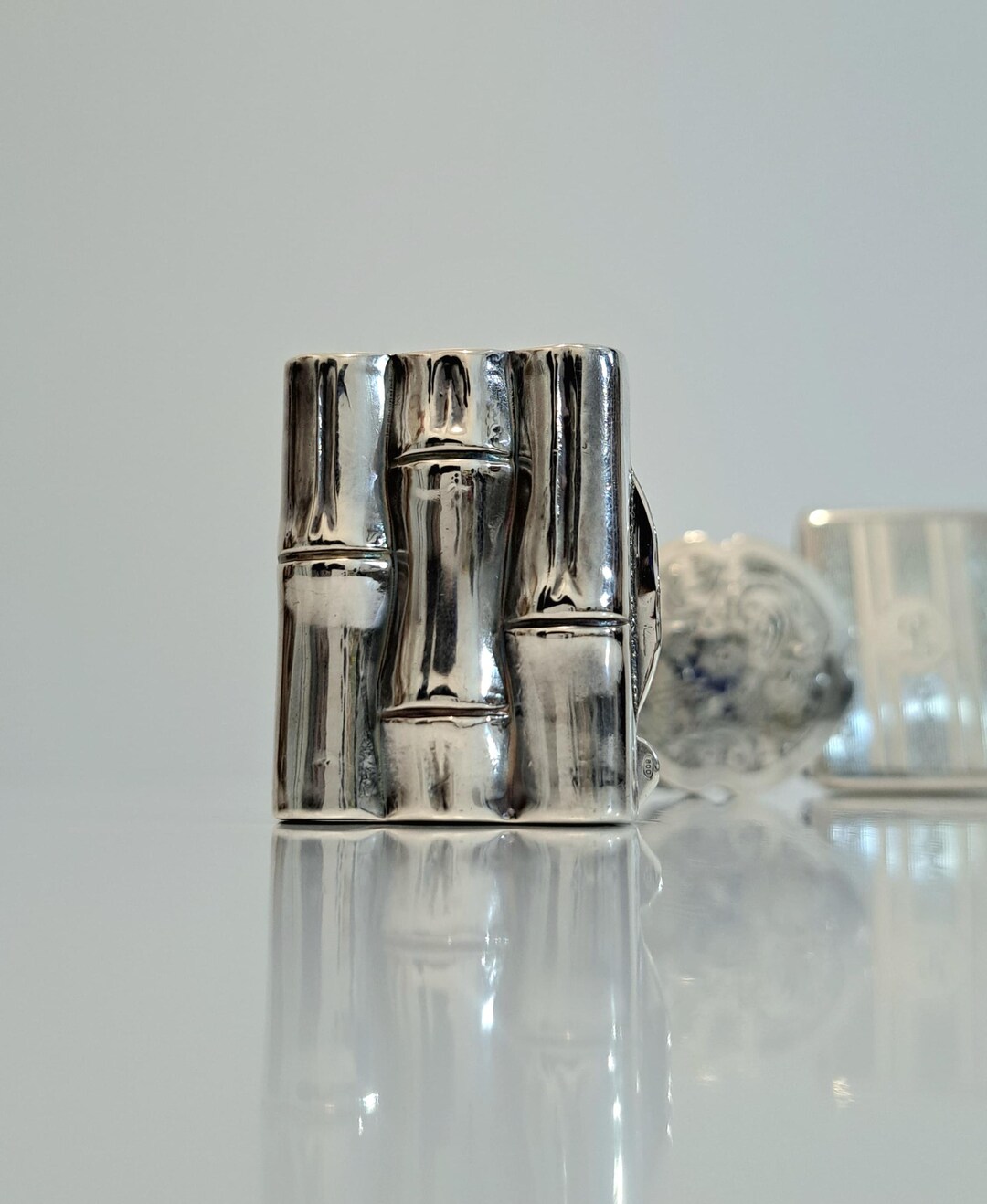 Vintage Silver800 Bamboo Pil Box - Etsy
