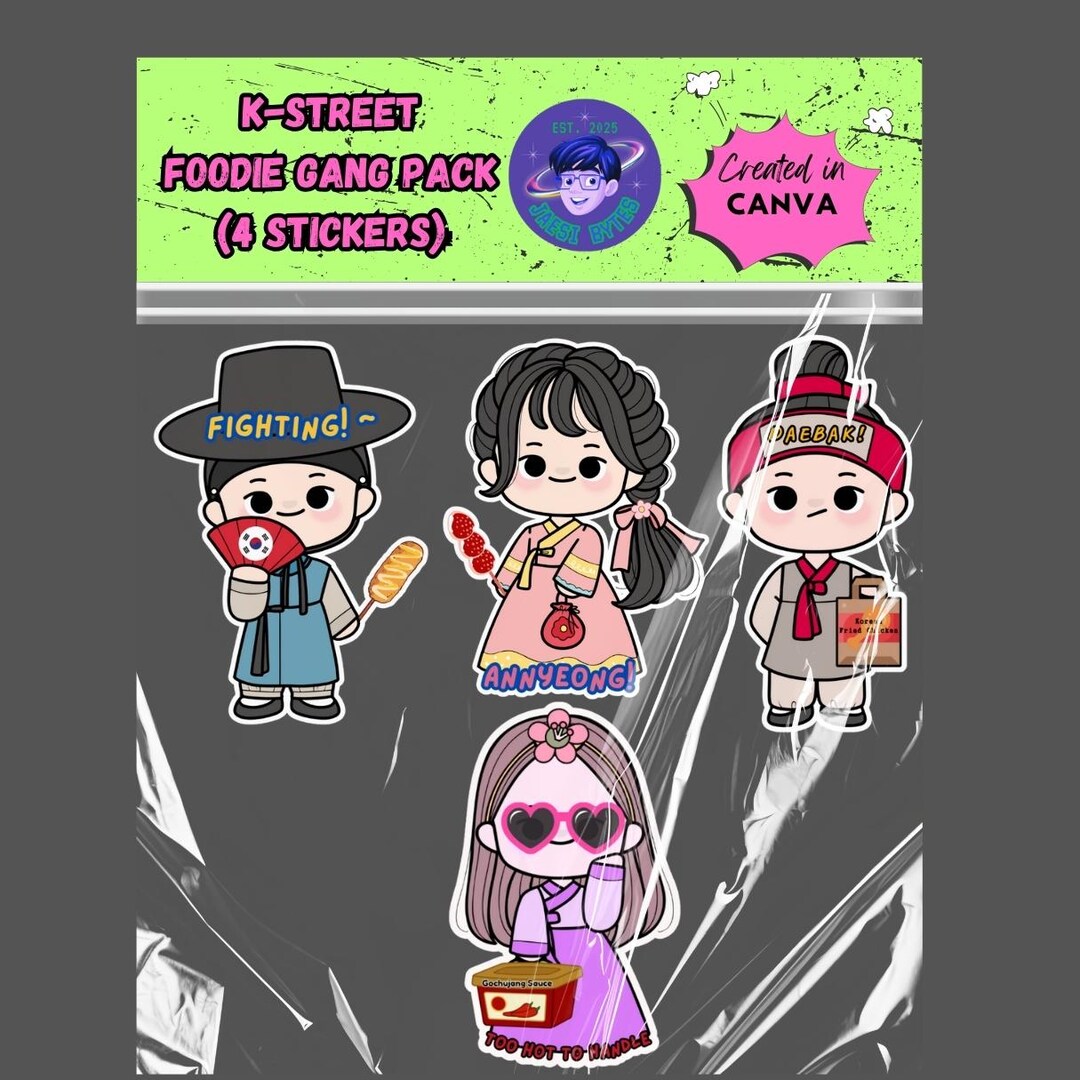 South Korea Aesthetic Stickers | Hanbok Characters | Goodnotes, Notion ...