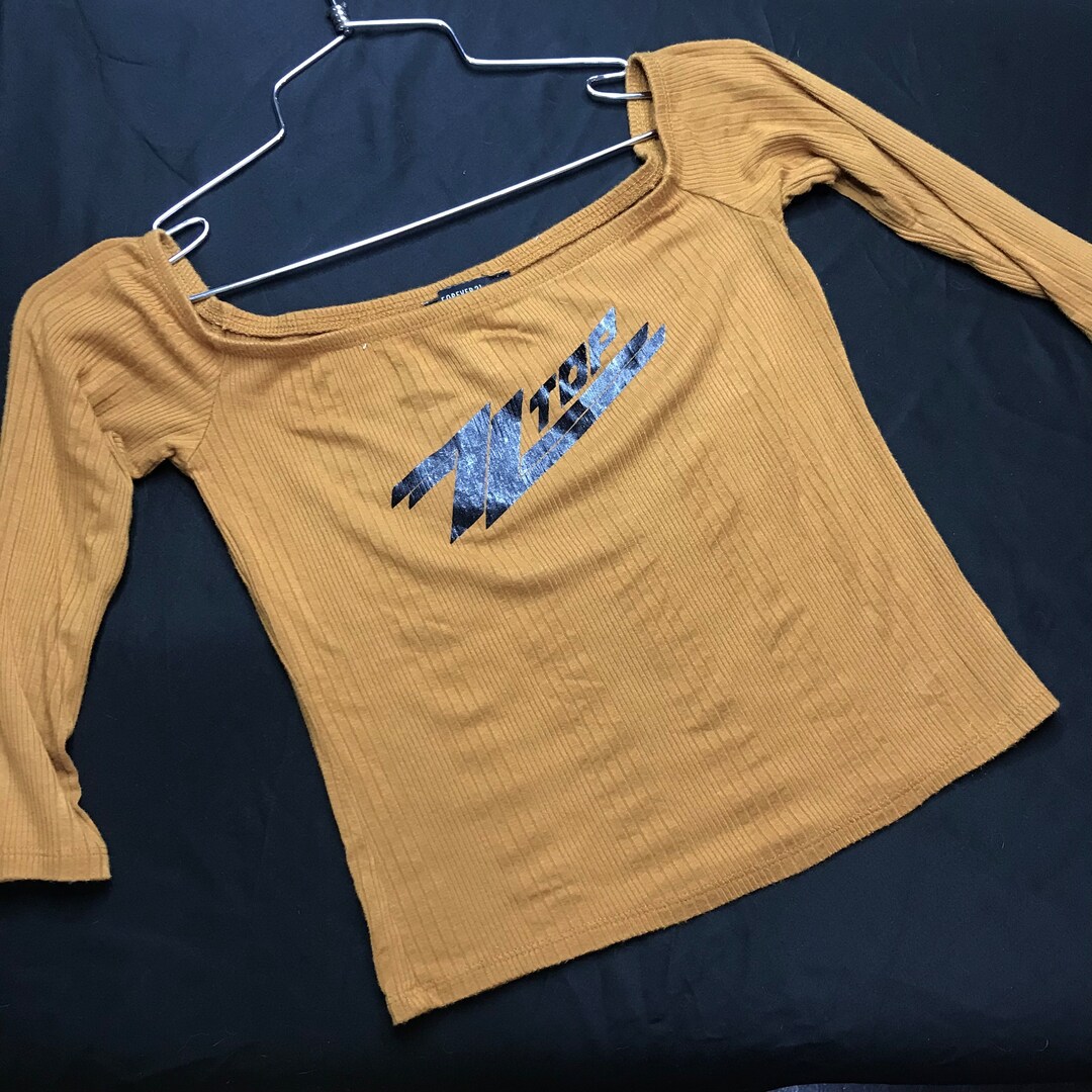 Upcycled ZZ Top Ribbed Top XS - Etsy