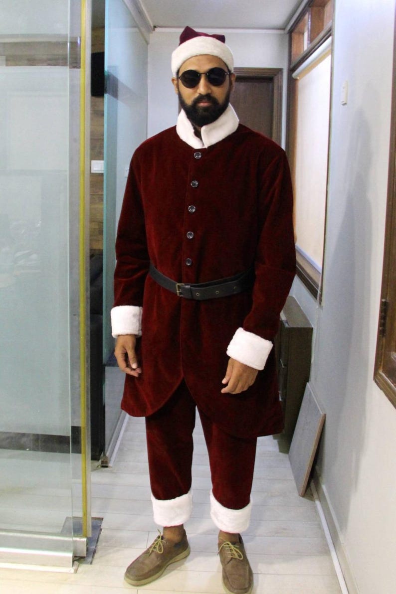Velvet Santa Suit | Faux Fur Trim Christmas Costume for Men - Etsy