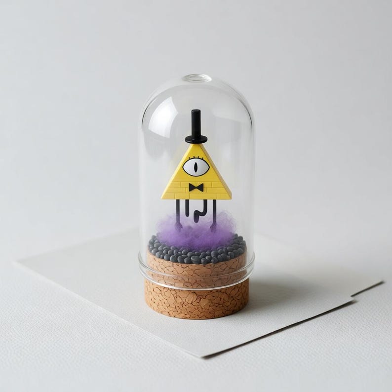 Bill Cipher Glass Dome Diorama, Gravity Falls Collectible - Etsy