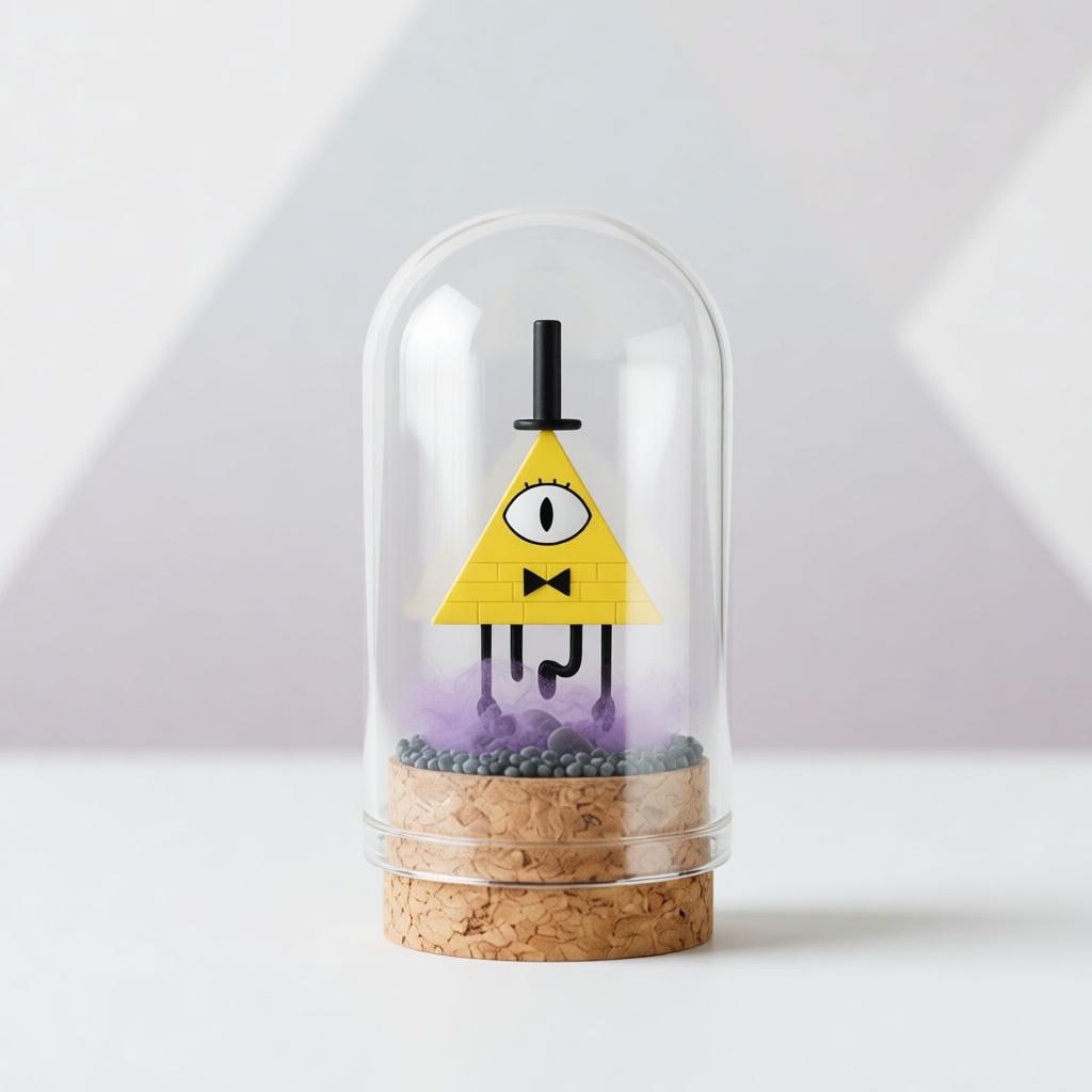 Bill Cipher Glass Dome Diorama, Gravity Falls Collectible - Etsy