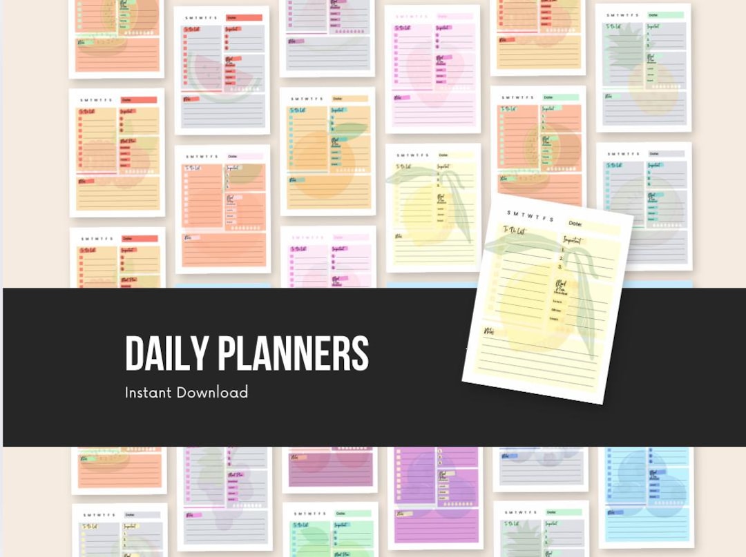 Cute Fruit Themed Downloadable Daily Planner - Kiwi - Etsy