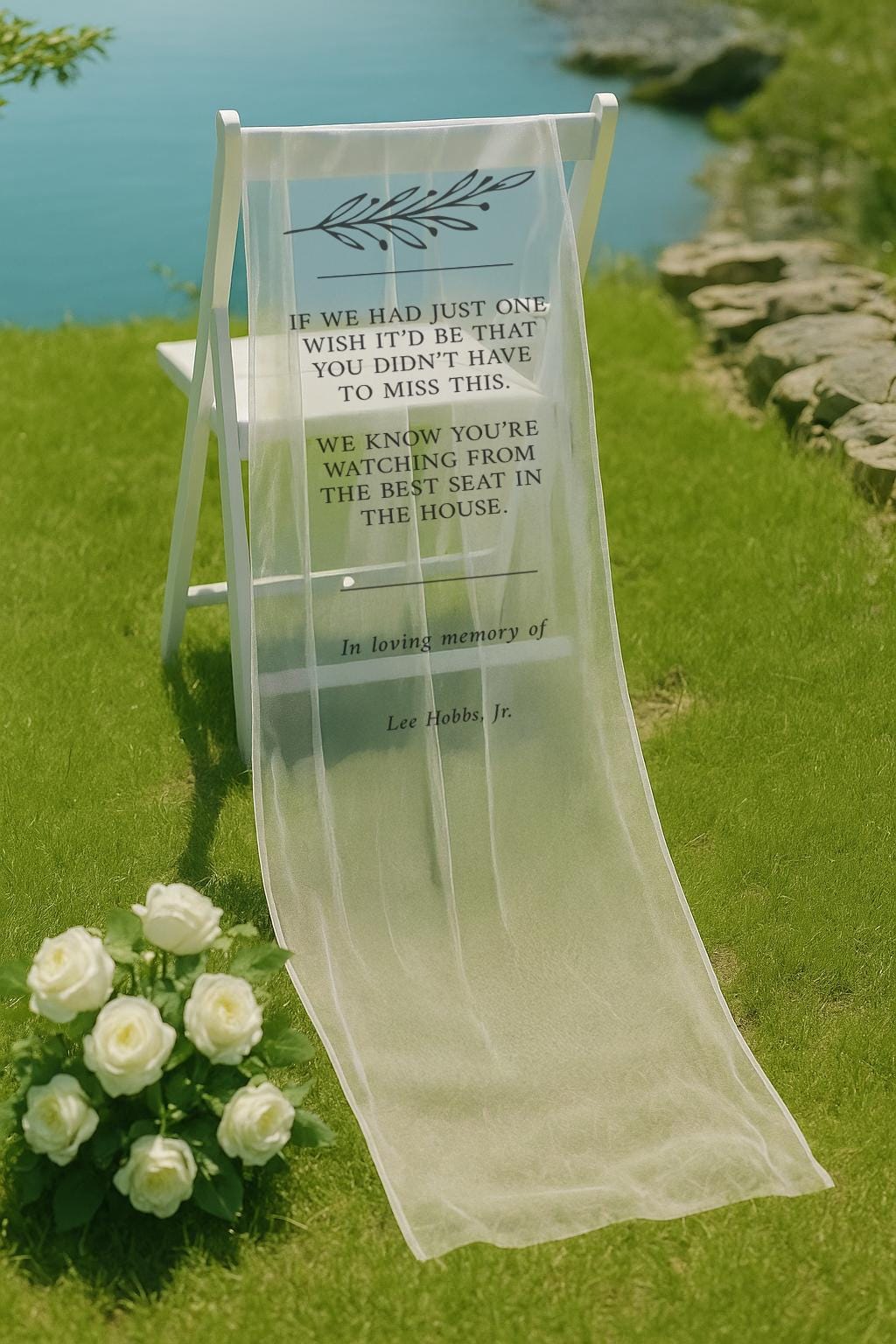 RESERVED Memorial Chair Sign, Memorial Wedding Sign, Wedding Fabric ...