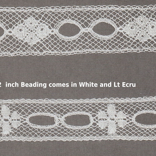 French Cotton Lace Beading in White Ecru Ivory and - Etsy