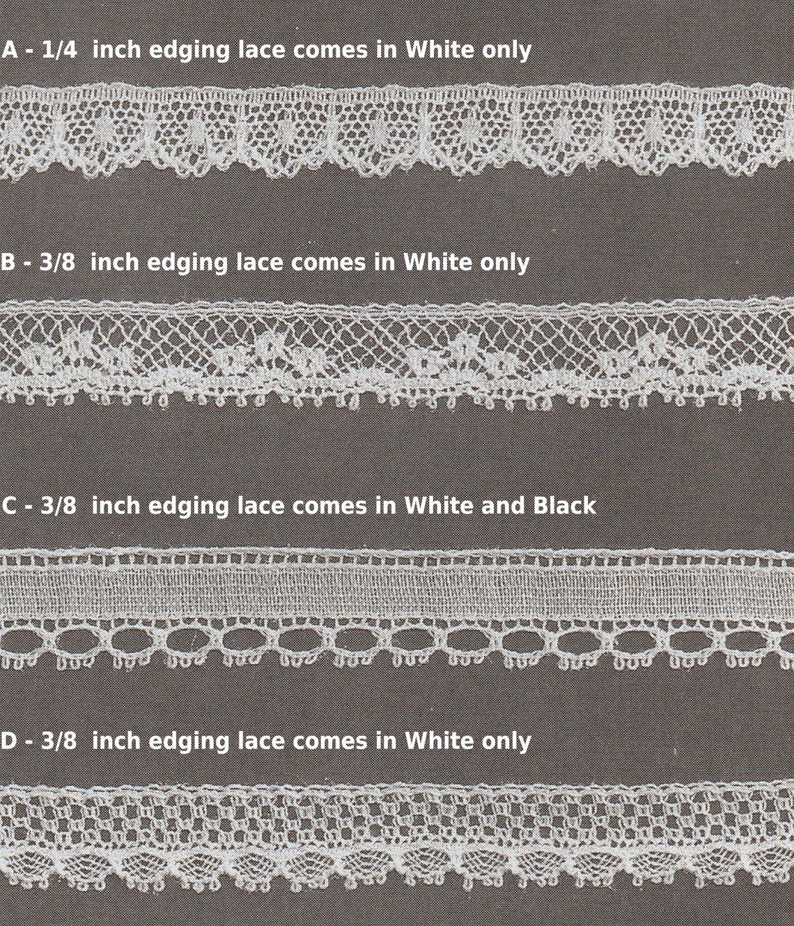Narrow French Cotton Lace Edging in White and Black | Etsy