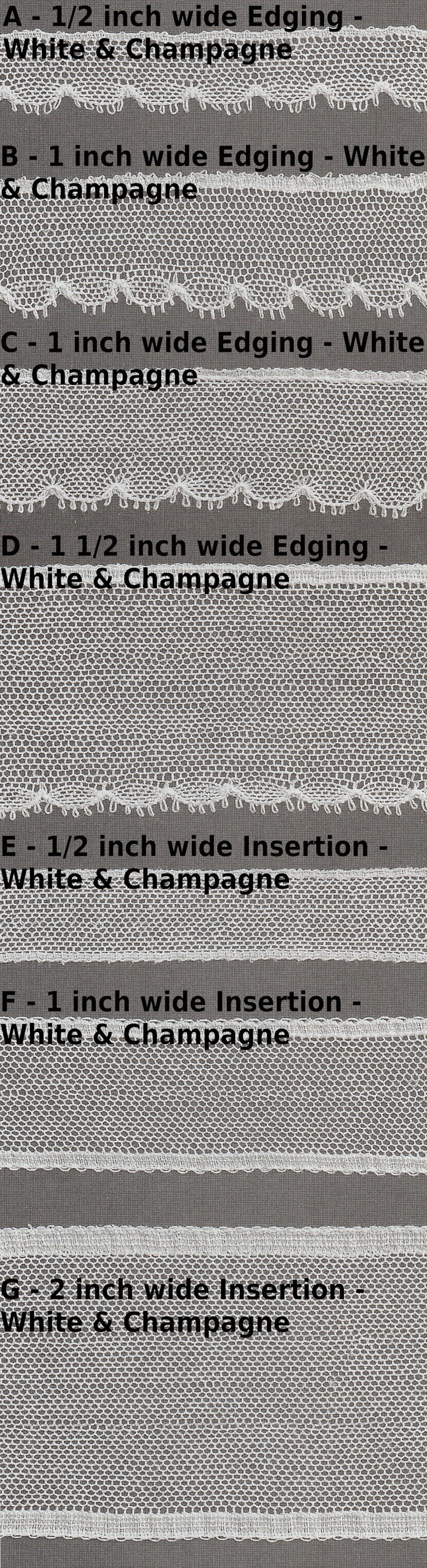 Matching French Netting Laces - 100 Percent Cotton Netting Available in ...