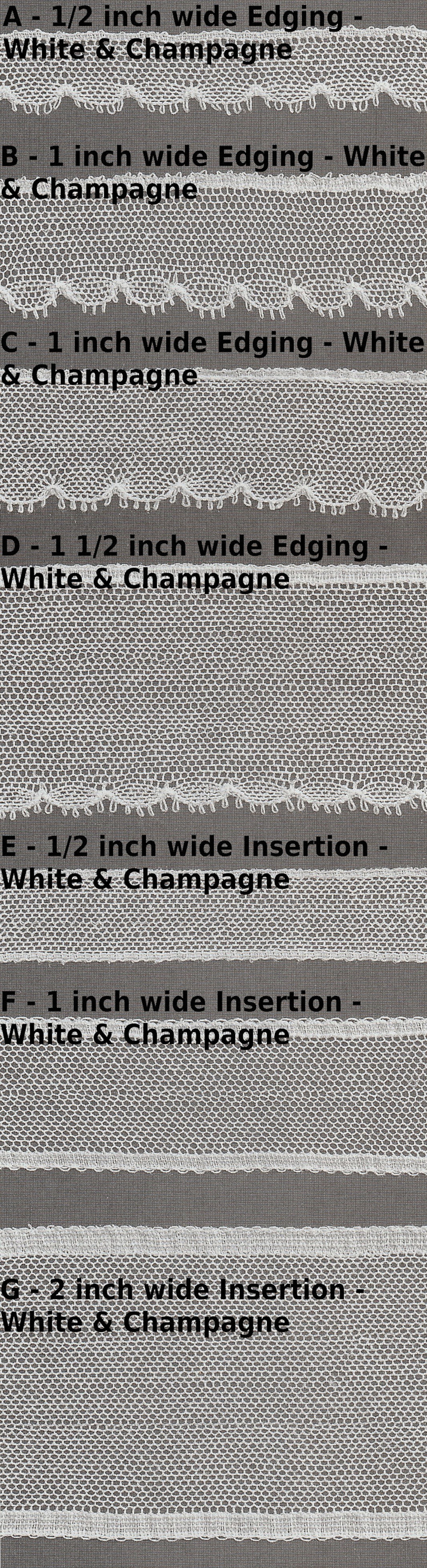 Matching French Netting Laces - 100 Percent Cotton Netting Available in ...