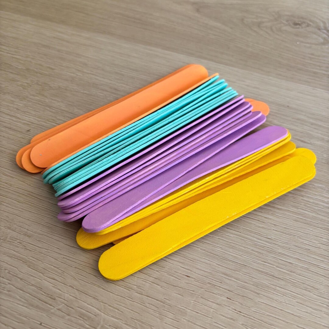 Wooden Popsicle Sticks for Crafts Colorful Wood Sticks for Schools and ...