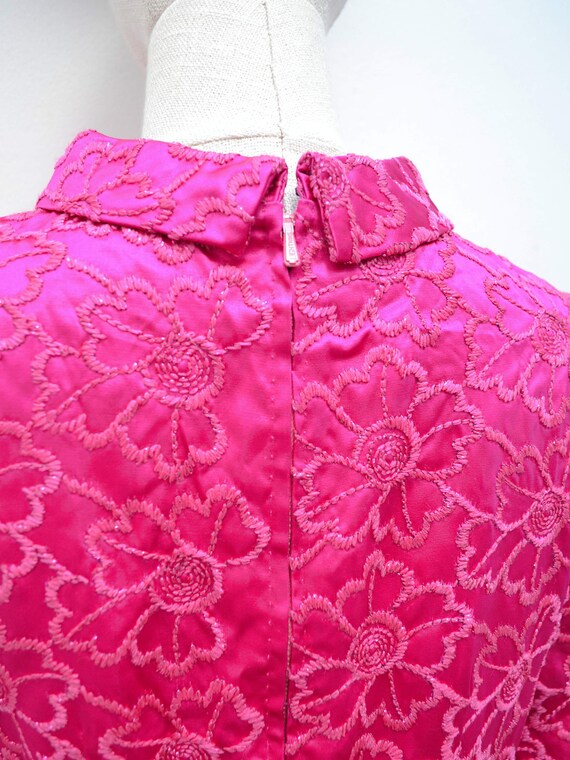 1960s Embroidered satin evening top, 60s Lurex long s… - Gem