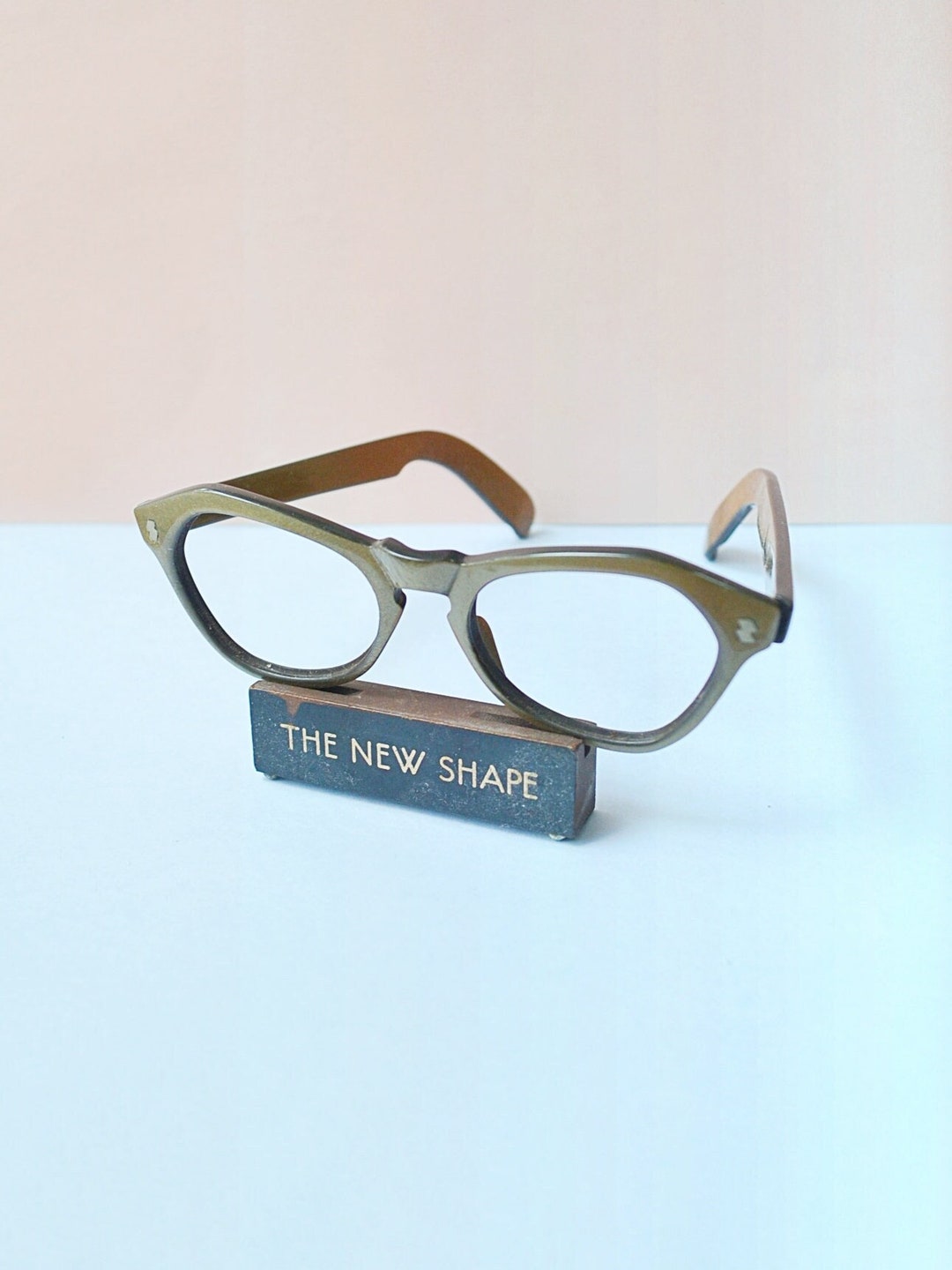 1950s Keyhole Bridge Glasses Frames, 50s Metallic Spectacles or ...