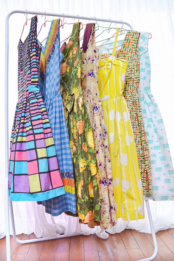 1950s 60s Embroidered cotton sundress, 1960s full ski… - Gem